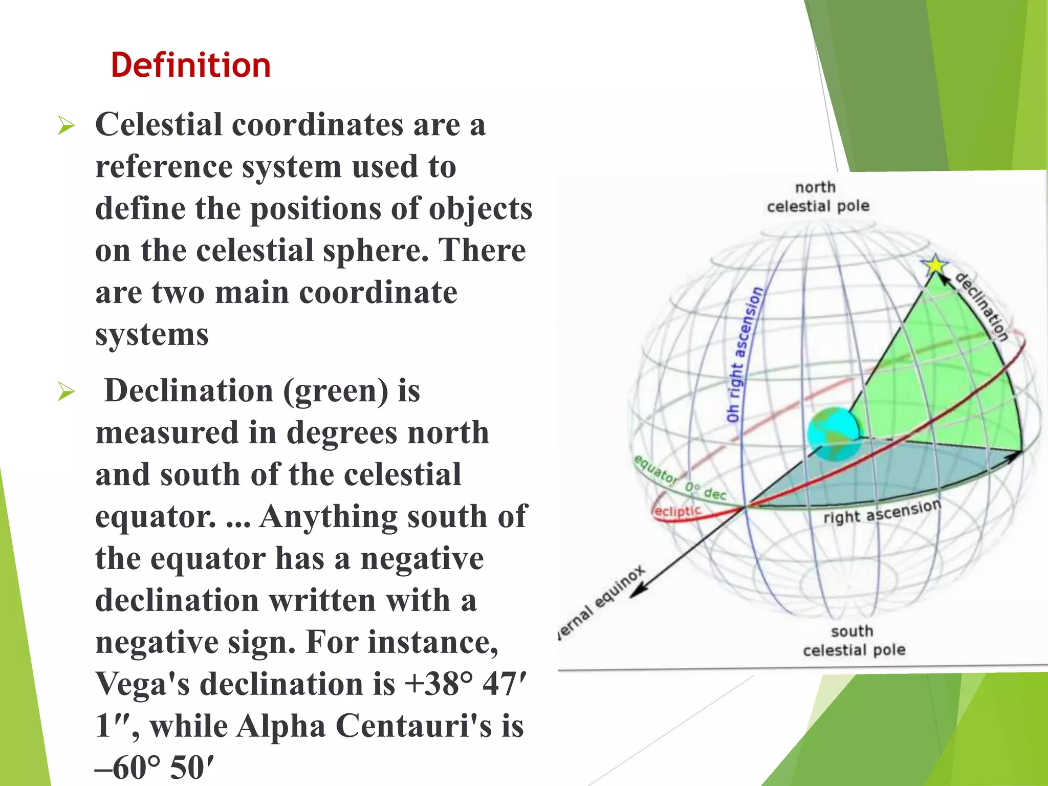 Celestial coordinates | PPTX