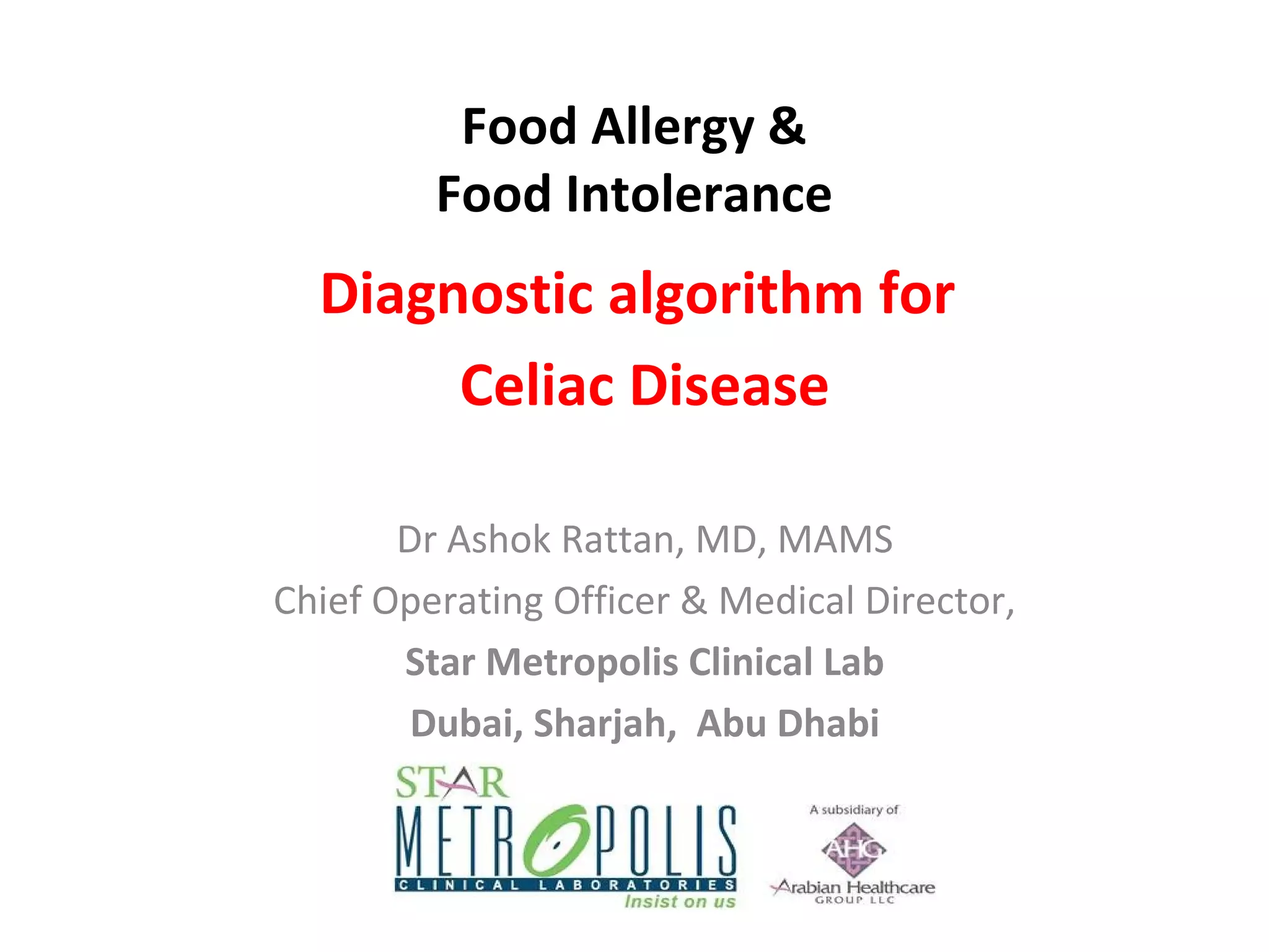 Celiac disease diagnosis algorithm | PPT