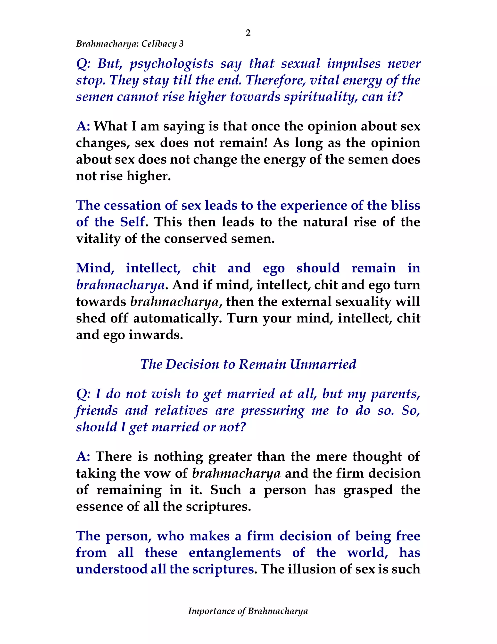 Celibacy 3 - Importance of Brahamacharya | PDF | Sexual Health ...