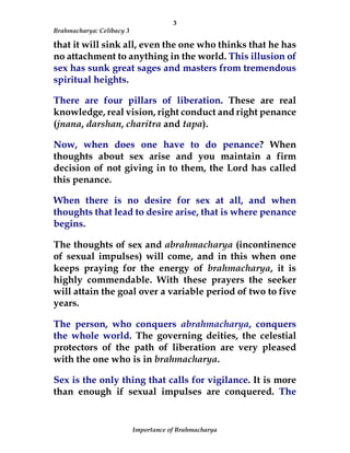 Celibacy 3 - Importance of Brahamacharya | PDF