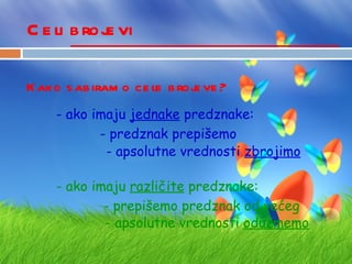 Celi brojevi by Stojanka | PPT