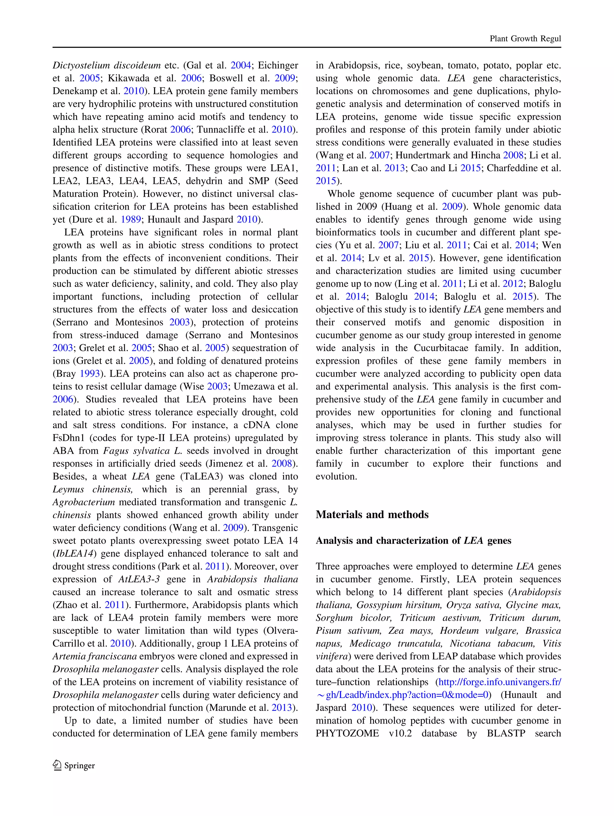 Identification and expression analysis of LEA gene family members in ...