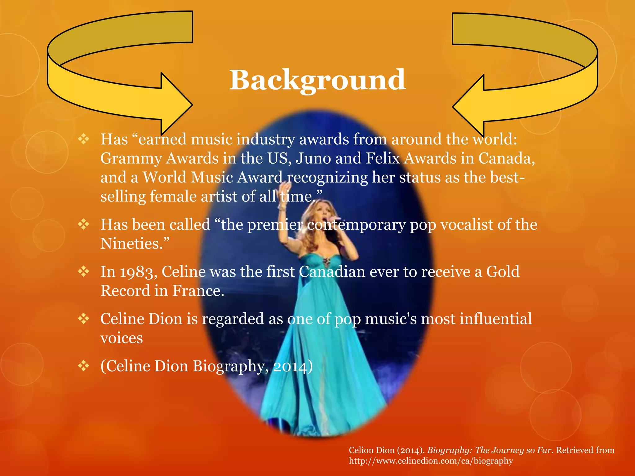 Celine dion: The canadian legend | PPTX