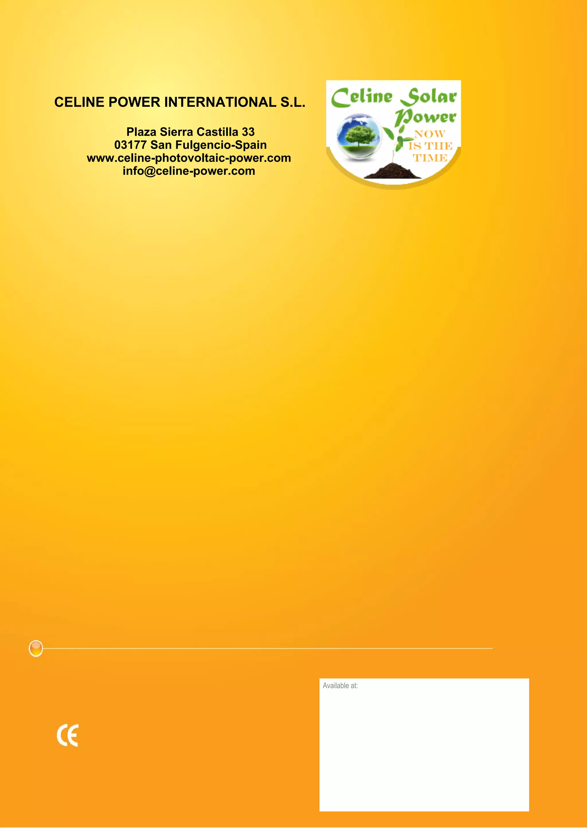 Celine Power plug and save in La Marina in spain photovoltaic | PDF