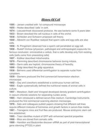 Cell | DOCX | Biological Sciences | Science