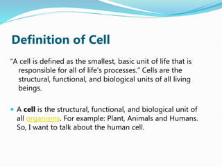 Cell. Human anatomy for med students .pptx