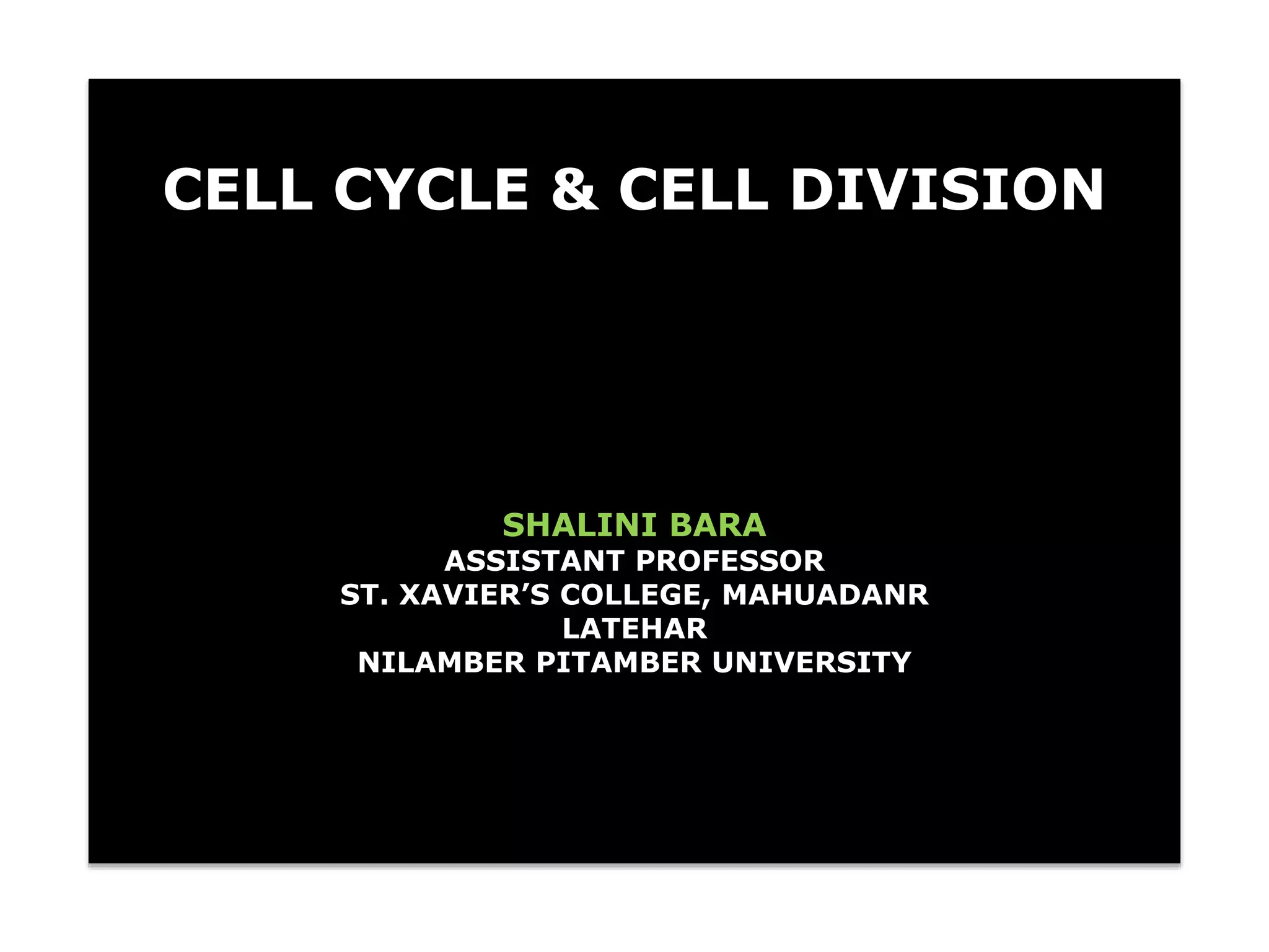 Cell cycle & division | PPTX