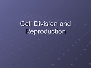 Cell Division And Reproduction | PPT