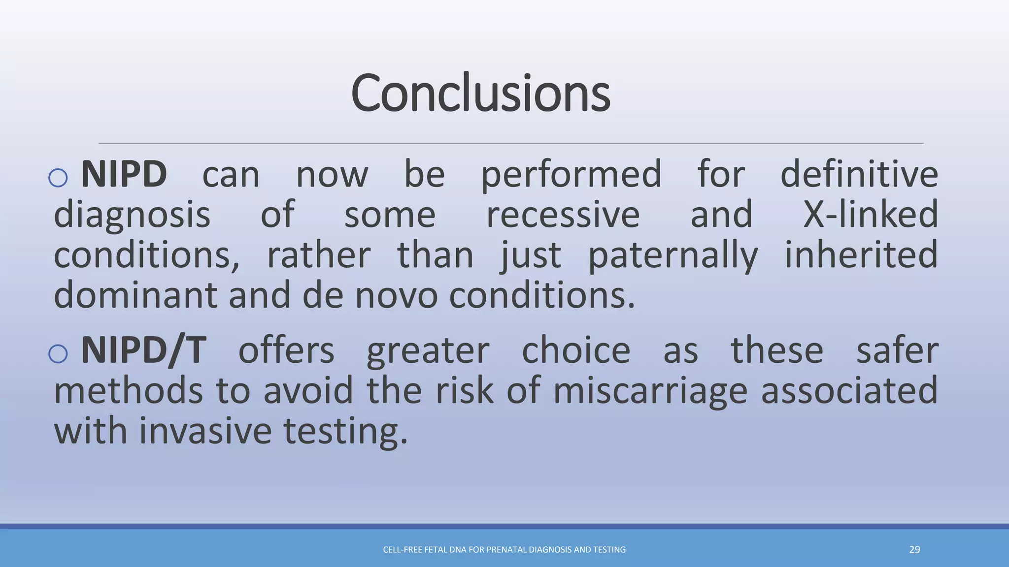 Cell free fetal dna testing for prenatal diagnosis | PPTX