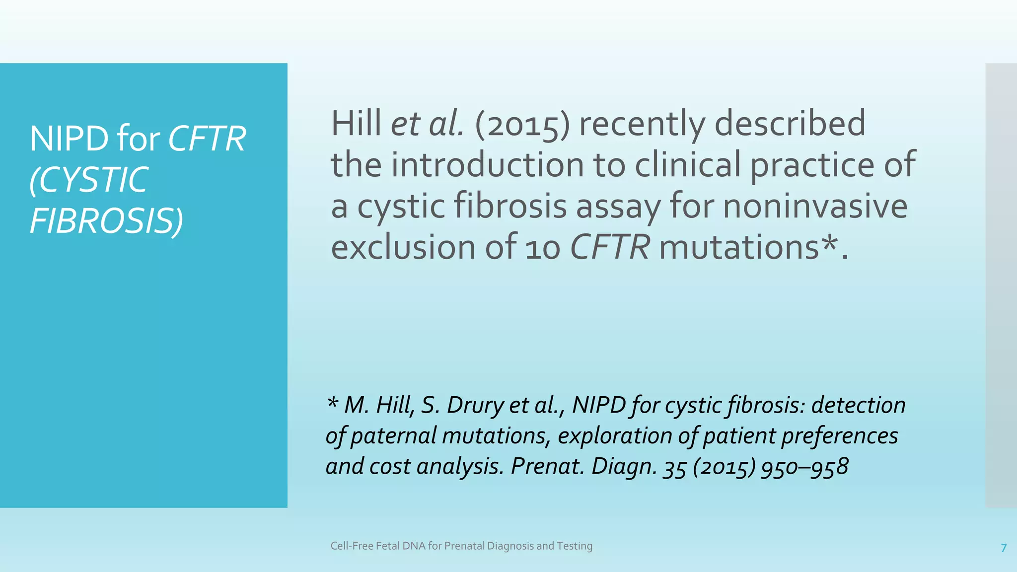 Cell free fetal dna testing for prenatal diagnosis | PPTX