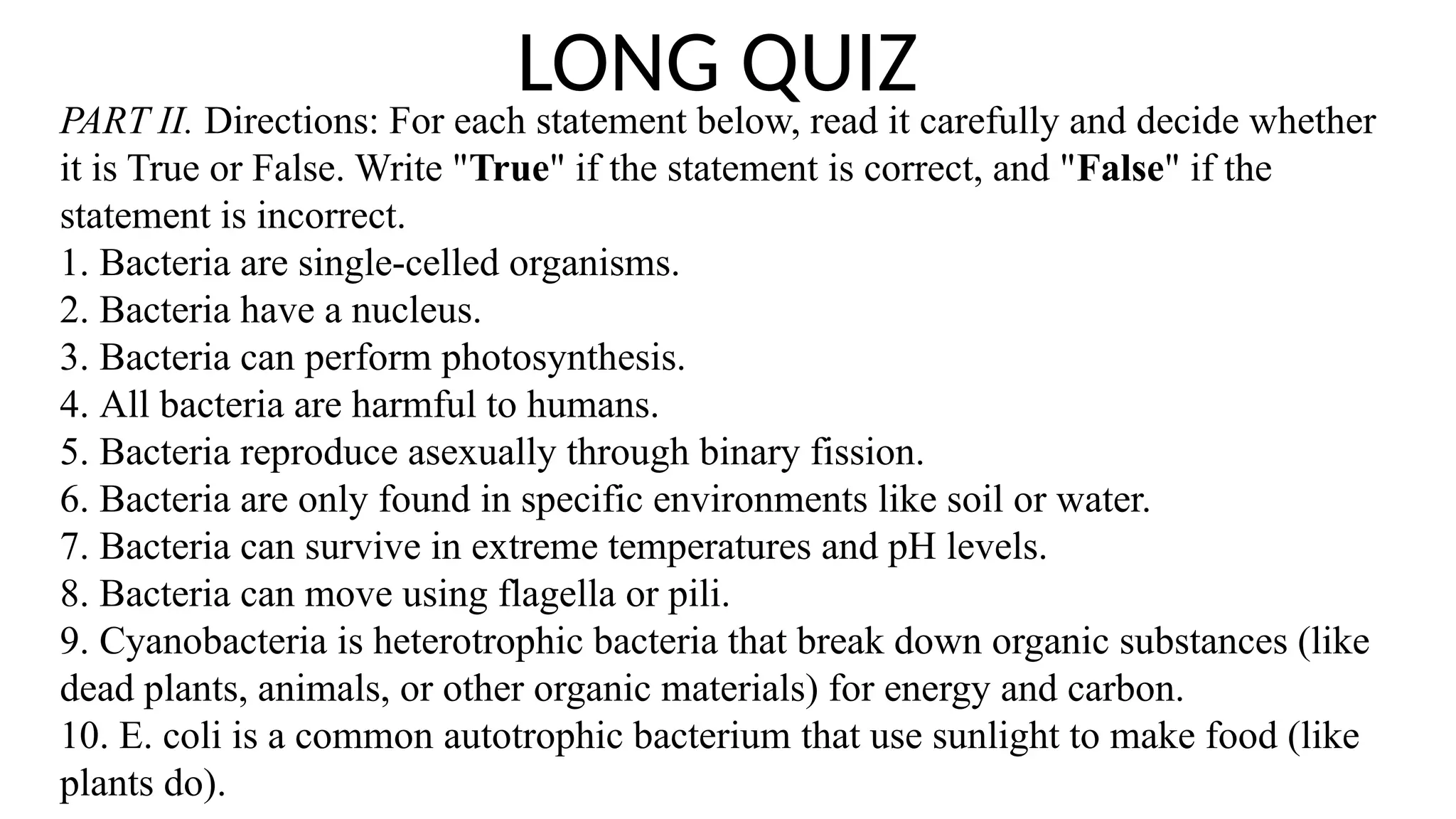quiz about prokaryotic and eukaryotic cell, multicellular and ...