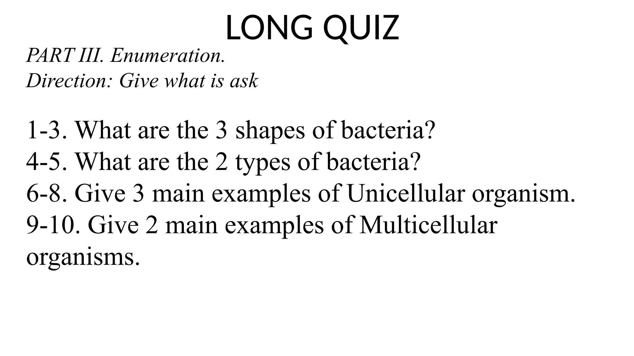 quiz about prokaryotic and eukaryotic cell, multicellular and ...