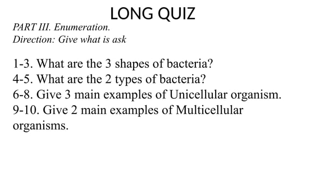 quiz about prokaryotic and eukaryotic cell, multicellular and ...