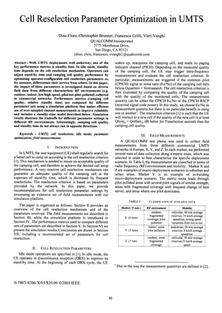 Cell reselection-parameter-optimizationin-umts | PDF