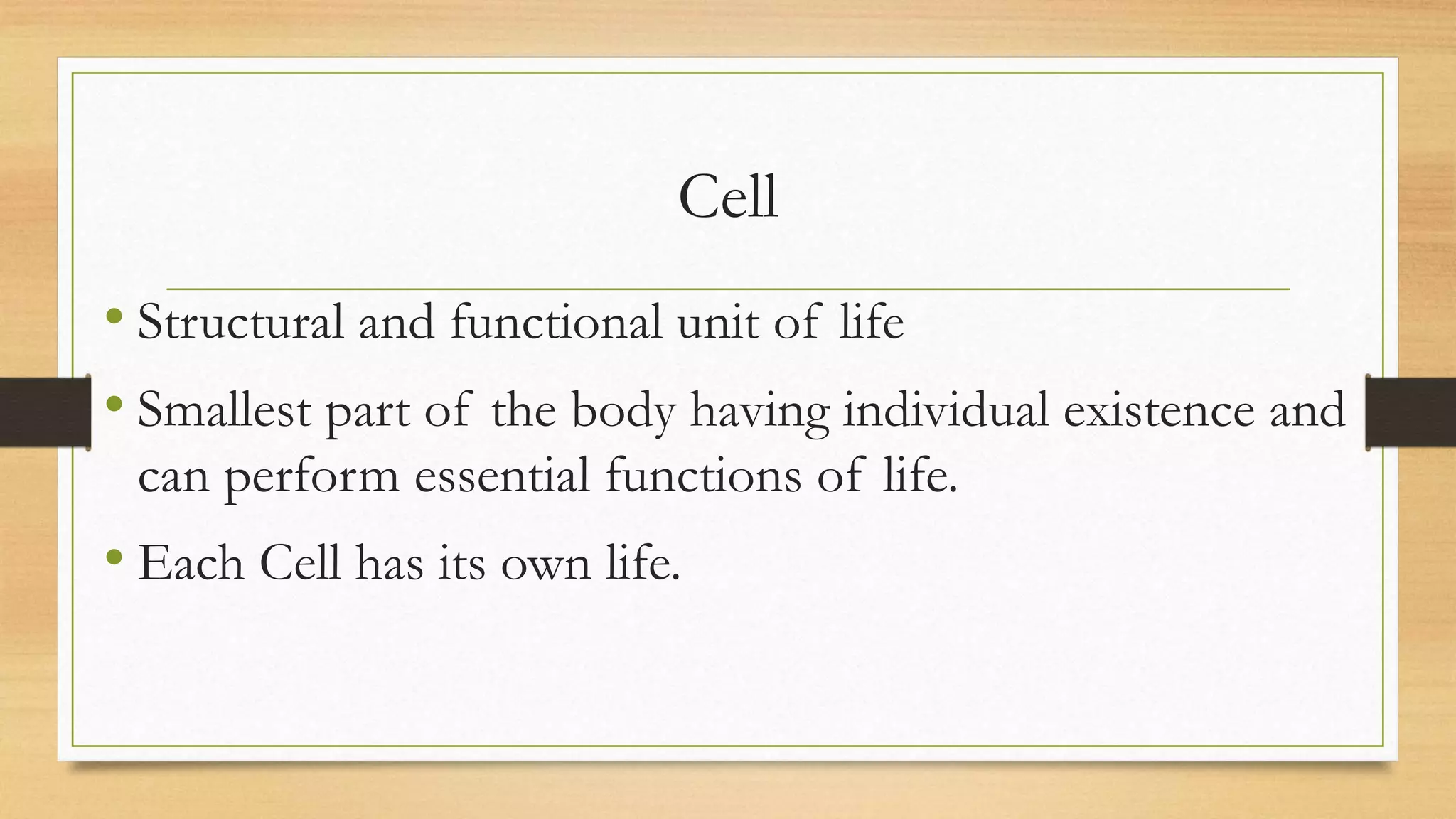 Cell the structrural and functional unit of life | PPTX
