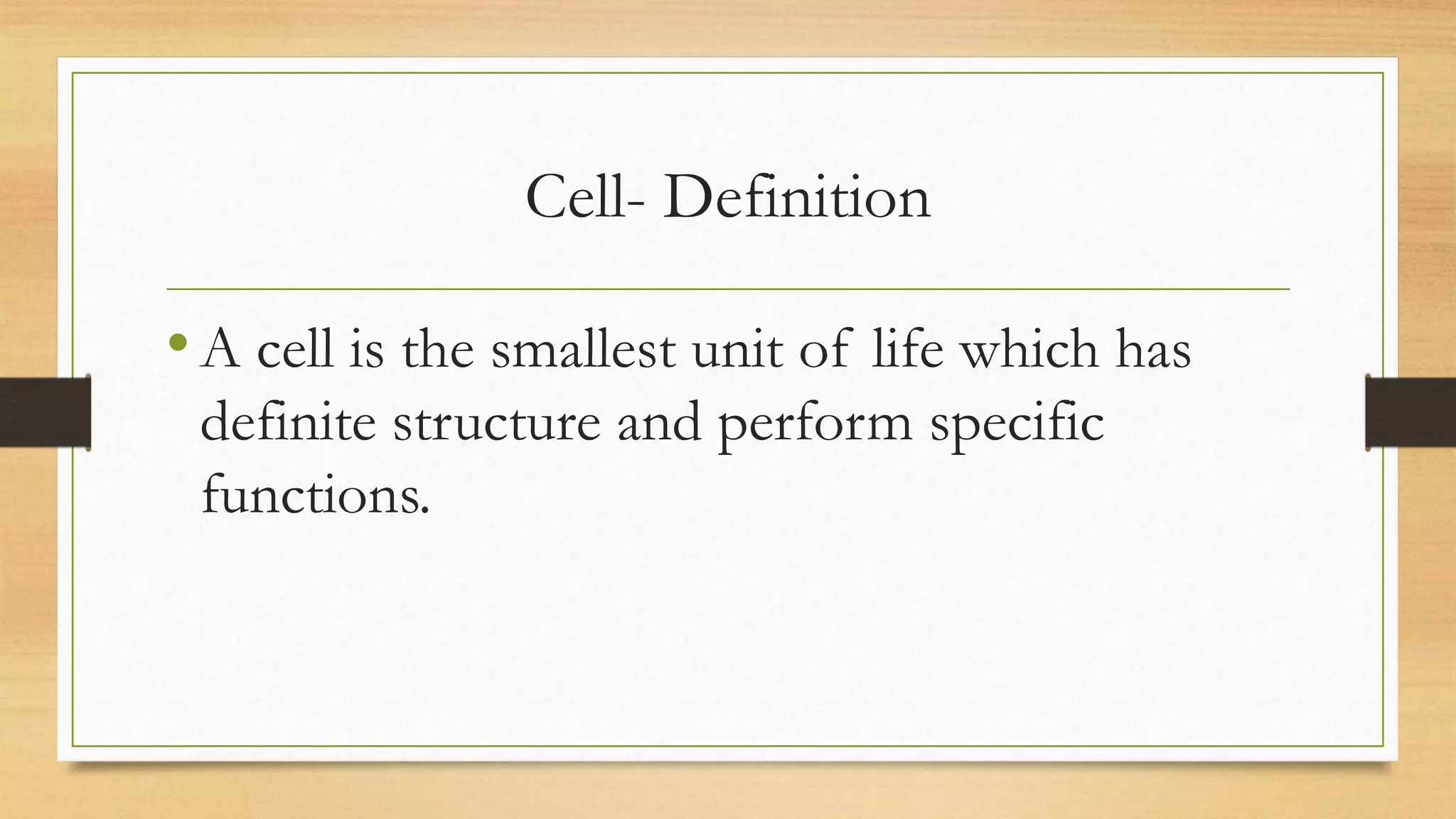 Cell the structrural and functional unit of life | PPTX