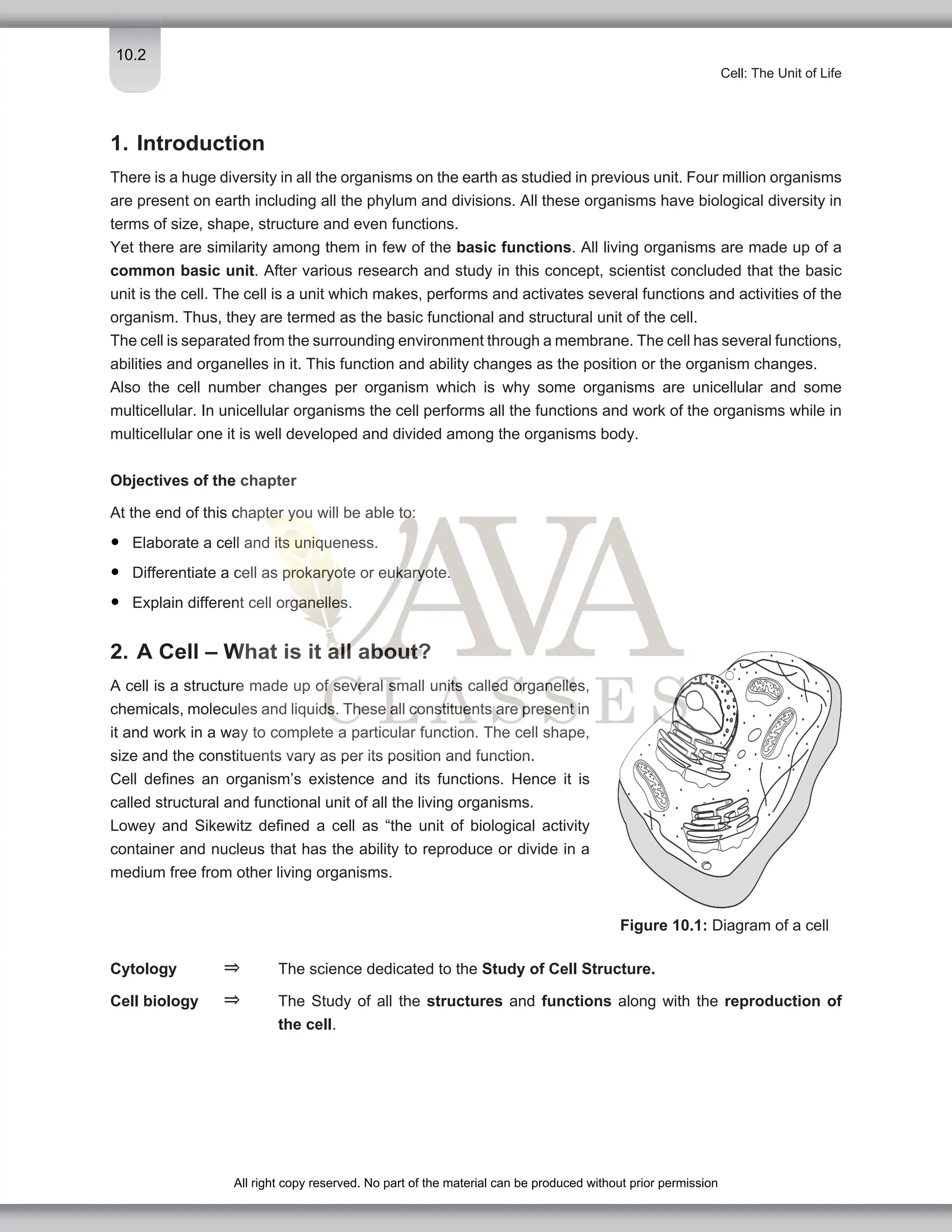 Cell the unit of life class 11 Biology notes or study material pdf ...