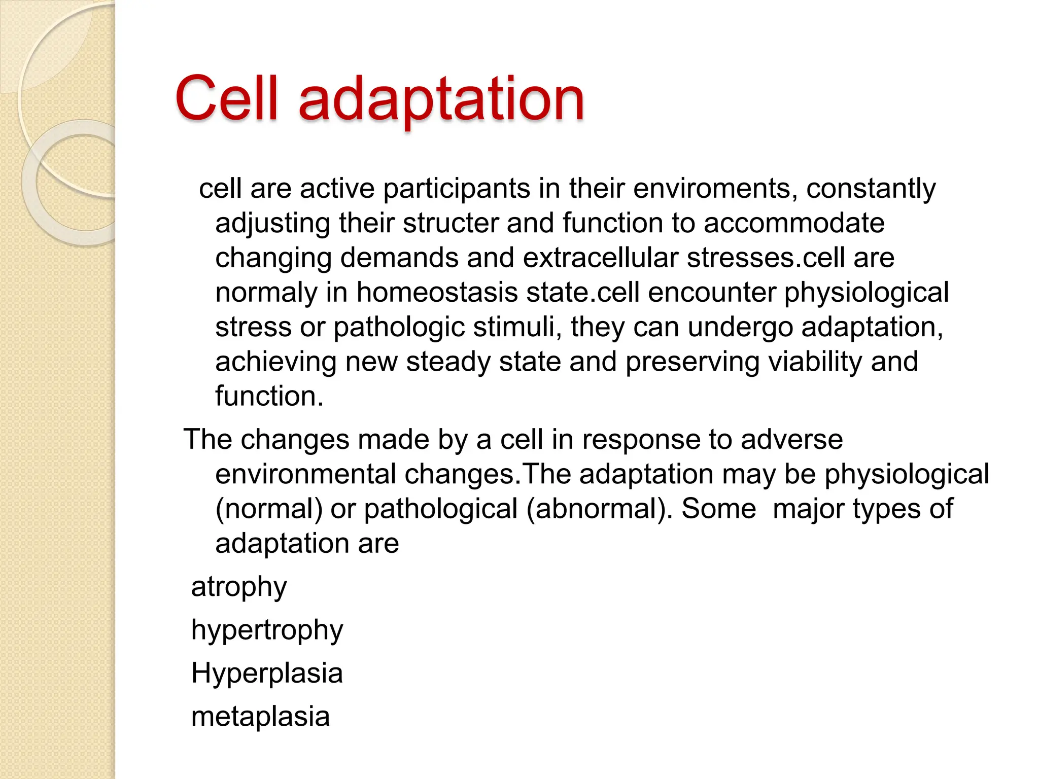 Cell adaptation.by drmunir hussain hmc pico | PPT