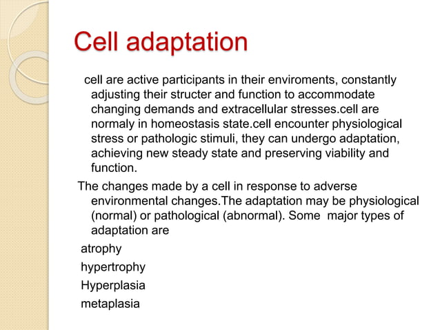 Cell adaptation.by drmunir hussain hmc pico | PPT