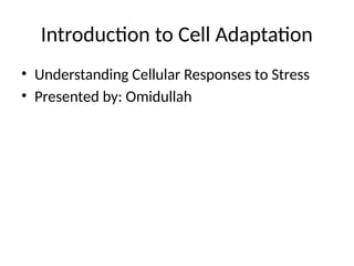 Cell_Adaptation_Presentation.pptx pathology for medical | PPTX