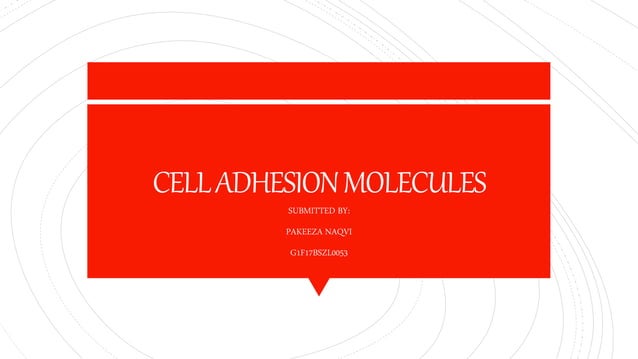 Cell adhesion molecules | PPTX