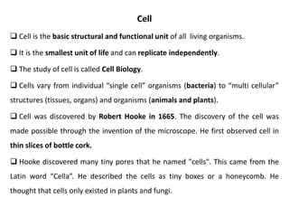Cell and cell theory | PPTX