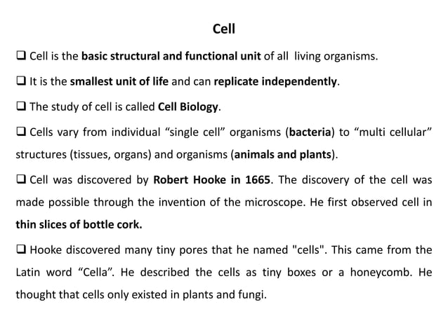 Cell and cell theory | PPTX
