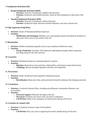 cell structure and function / cell transportation / notes | PDF