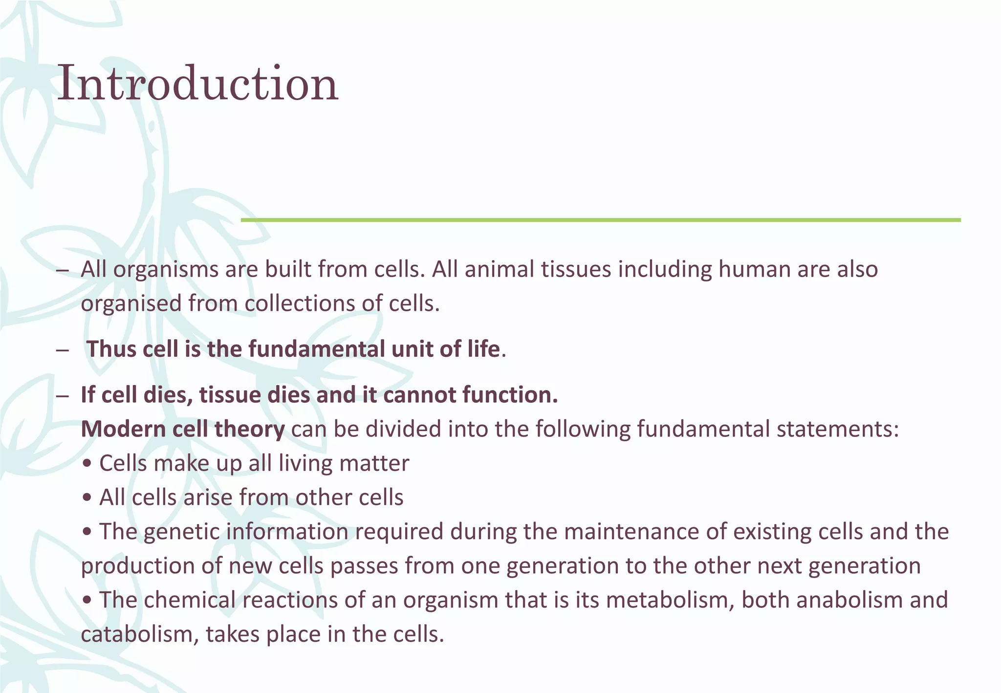 Cell and its organelles.pptx | Biological Sciences | Science