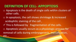 Cell apoptosis '' CELL DEATH'' | PPT
