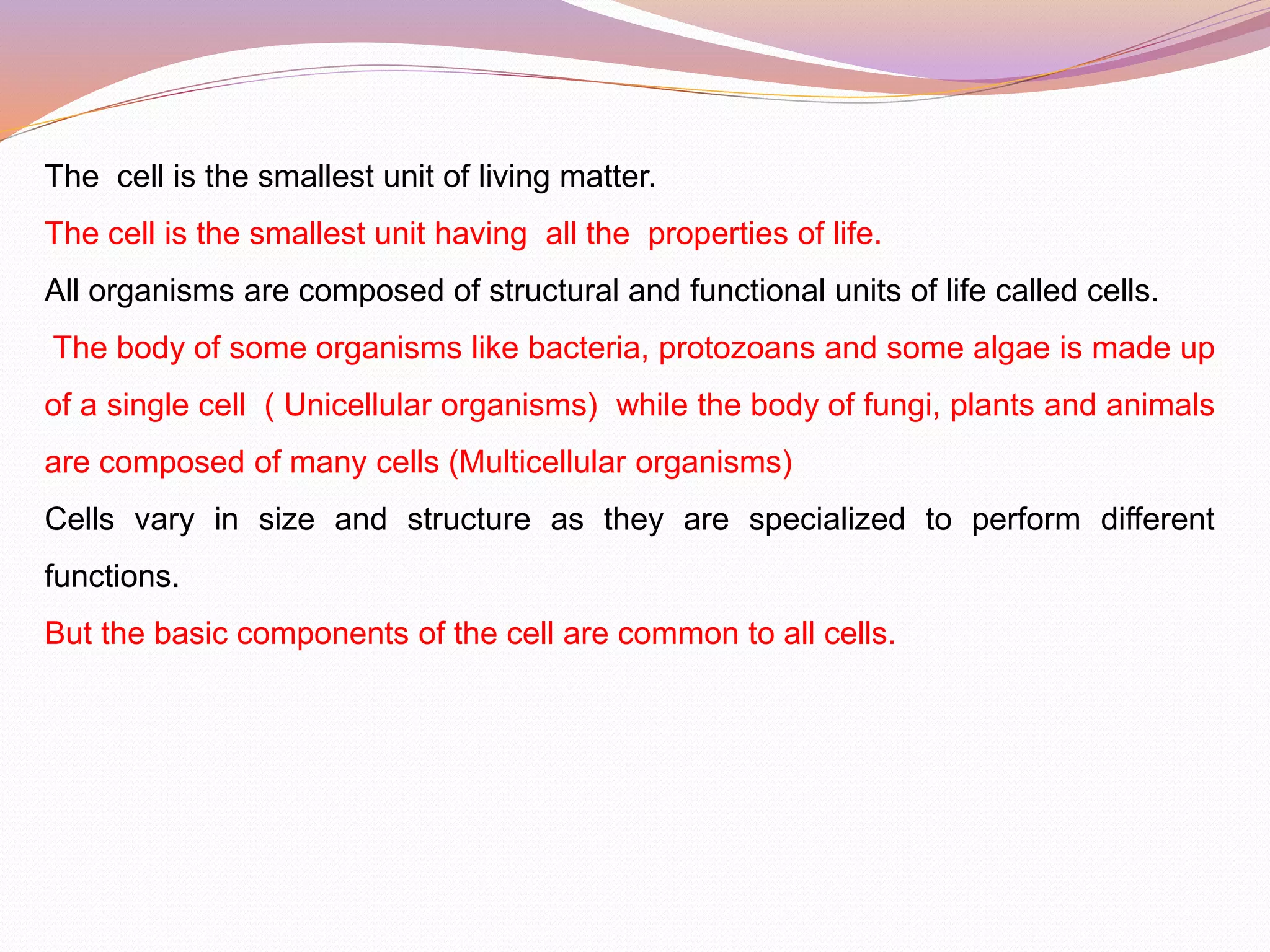 Cell as basic unit of life ppt 88 slides | PPTX