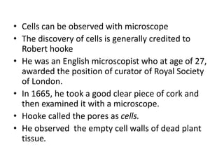 Cell biology:a brief history | PPTX