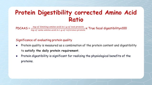 quality of protein , Net Protein utilisation | PPTX | Chemistry | Science
