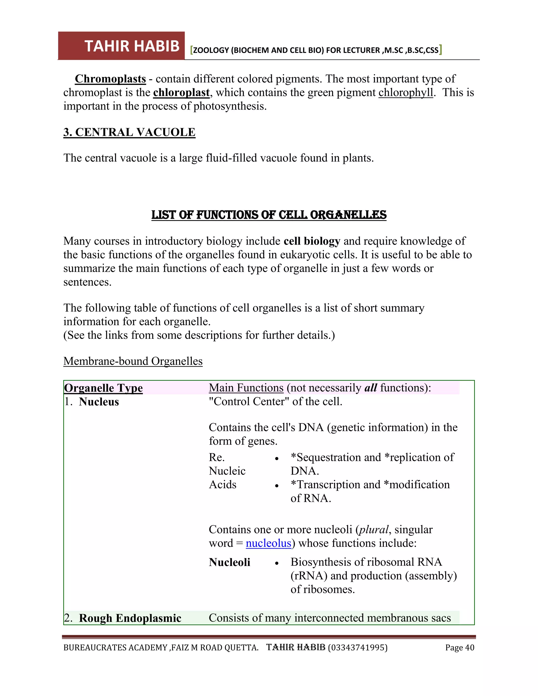 Cell biology& biochemistry for Zoology students. (CSS & PCS Zoology) | PDF