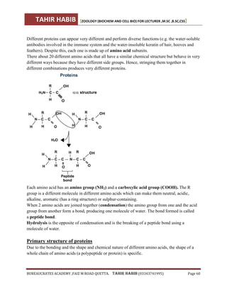 Cell biology& biochemistry for Zoology students. (CSS & PCS Zoology) | PDF