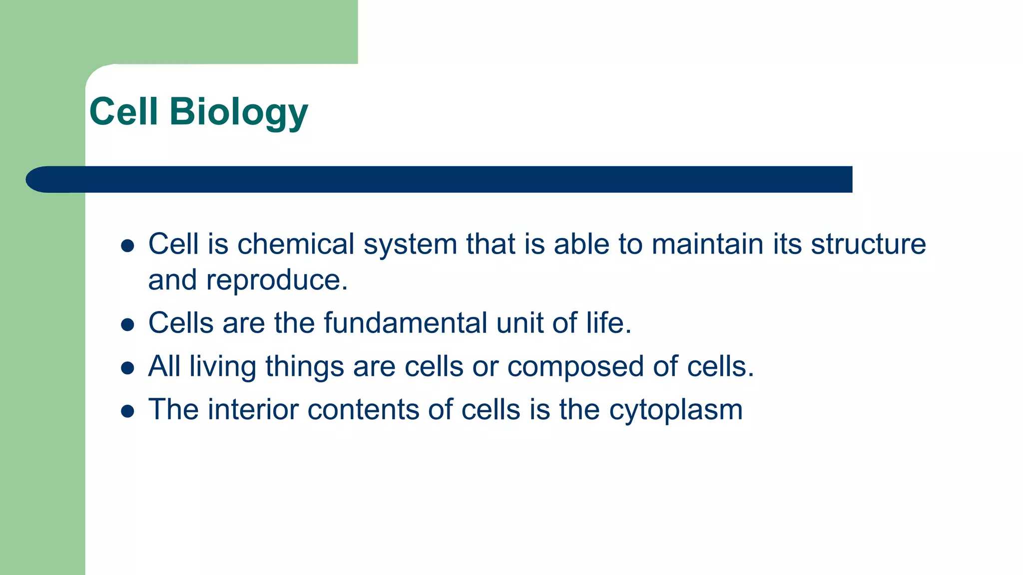 Introduction to Cell biology | PPTX | Biological Sciences | Science