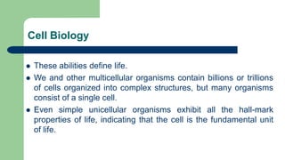 Introduction to Cell biology | PPTX