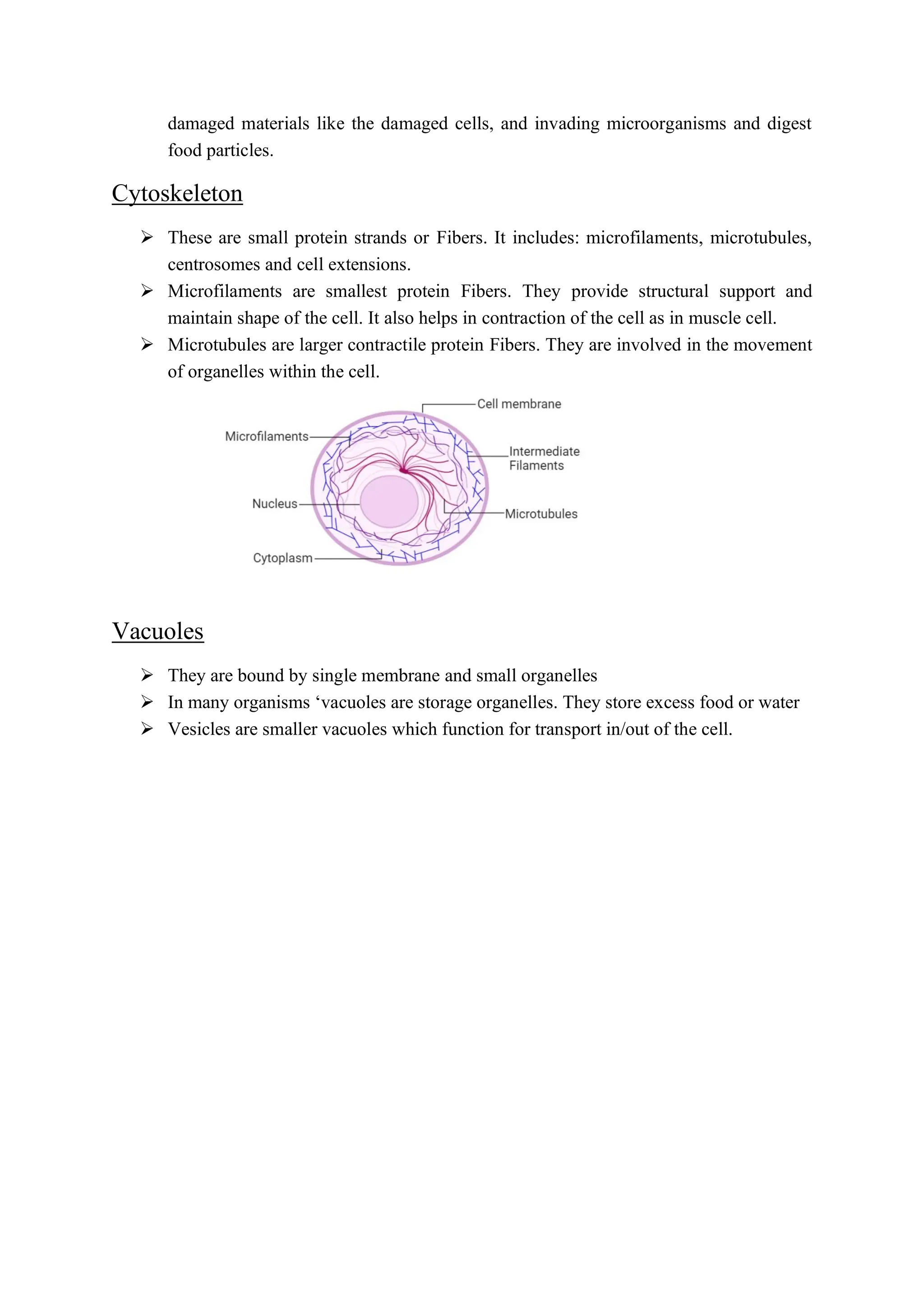 cell biology pdf notes. cell details structure & its fuction | PDF