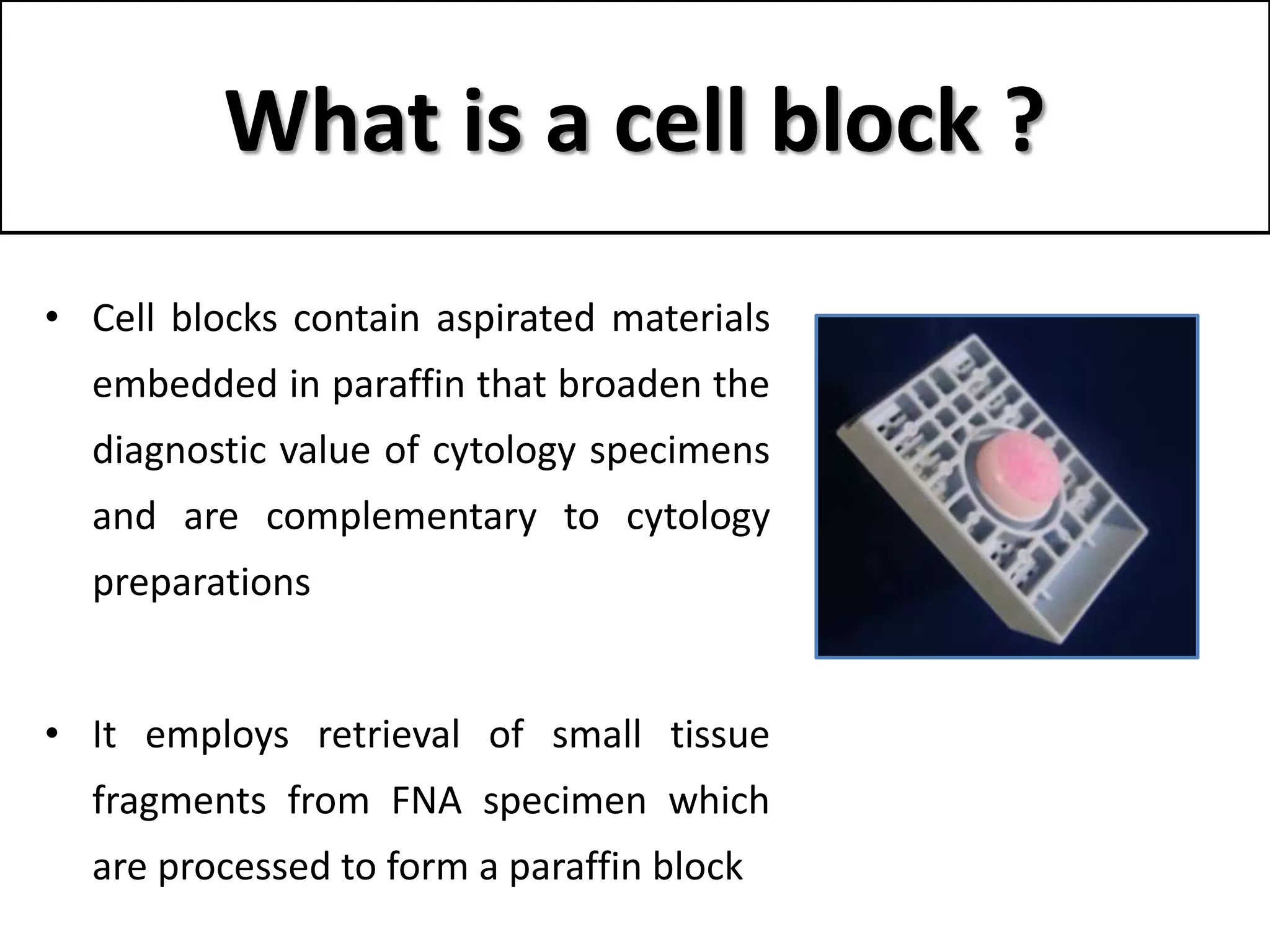 Cell block and its diagnostic utility | PPTX | Chemistry | Science