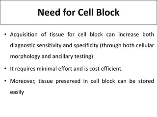 Cell block and its diagnostic utility | PPTX