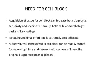 CELL BLOCK and its diagnostic utility in histopathology | PPT