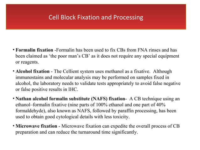 Cell block in cytology | PPT