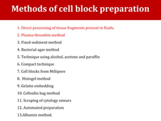 Cell block cytology – cellblockistry solution – ICDK
