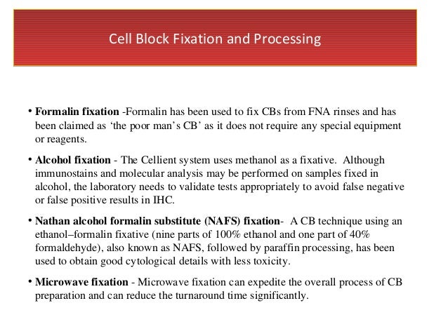 Cell block in cytology
