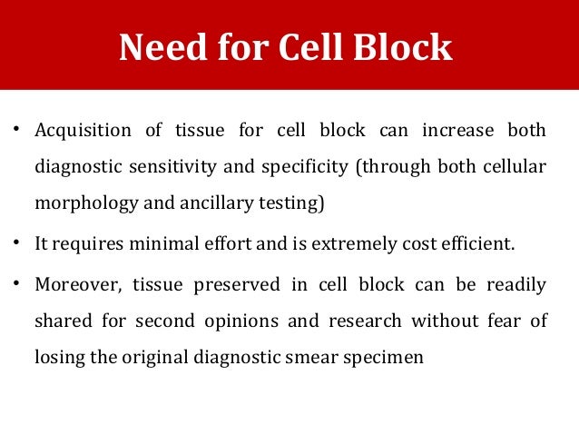 Cell block in cytology