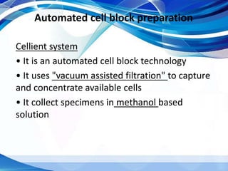 CELL BLOCK PREPARATION AND ITS IMPORTANCE | PPTX