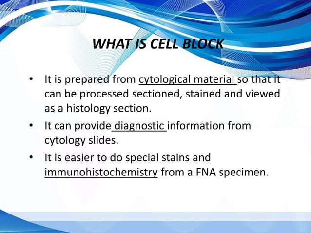 CELL BLOCK PREPARATION AND ITS IMPORTANCE | PPTX