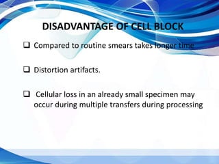 CELL BLOCK PREPARATION AND ITS IMPORTANCE | PPTX