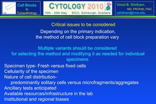 Cell blocks in cytol (iac wrkshp i) 5 11-10 | PPT