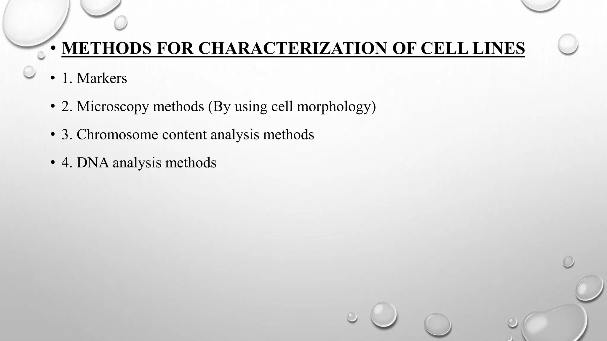 CHARACTERISATION OF CELLS LINES | PPTX